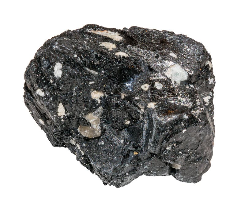 Raw Ilmenite (titanium Ore) Stone on White Stock Photo - Image of metal ...