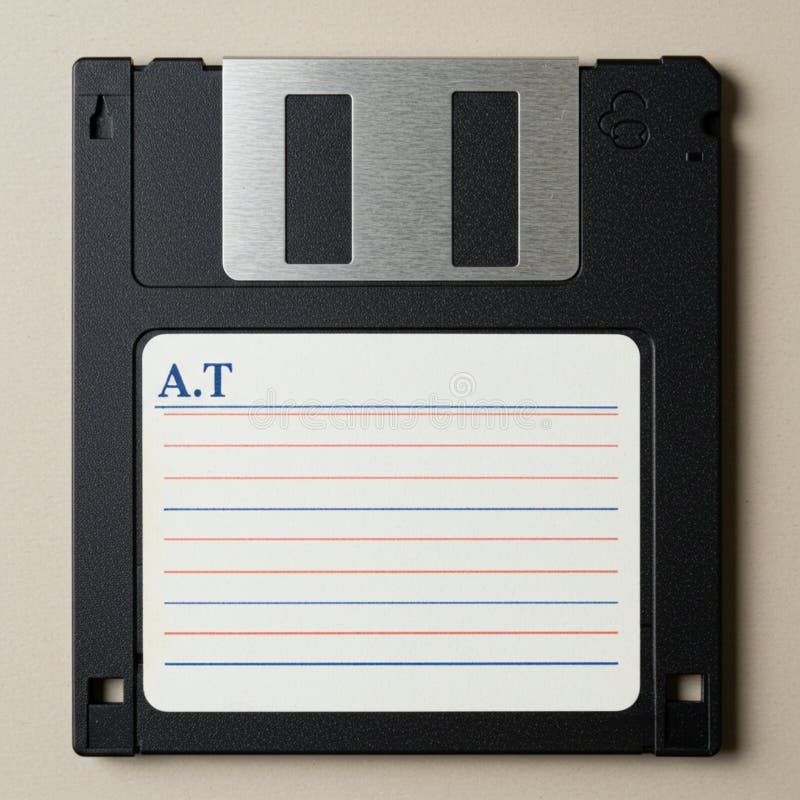 A Black 3.5-inch Floppy Disk with a Metallic Shutter at the Top Stock ...