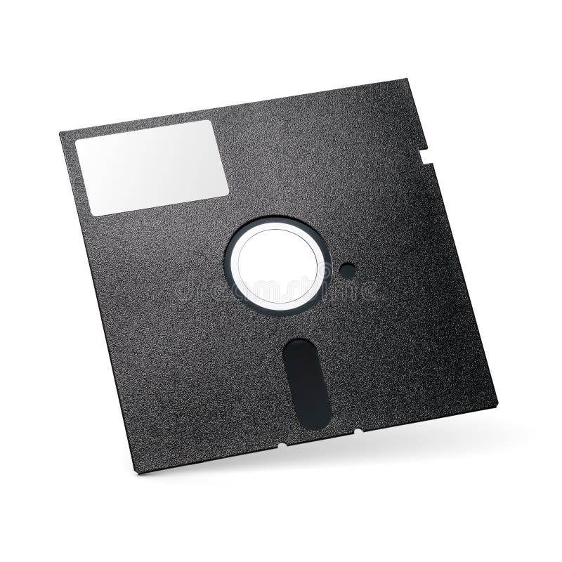 Black 5.25 Inch Retro Floppy Disk or Diskette Isolated on White ...
