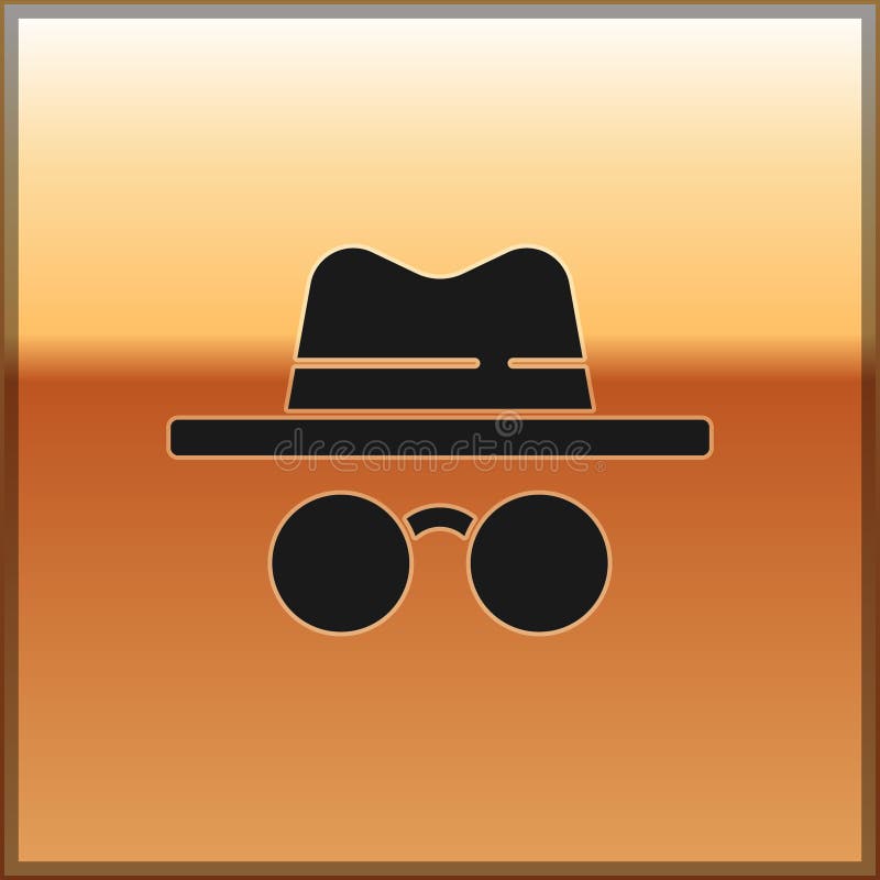 Black Incognito Mode Icon Isolated on Yellow and White Background ...