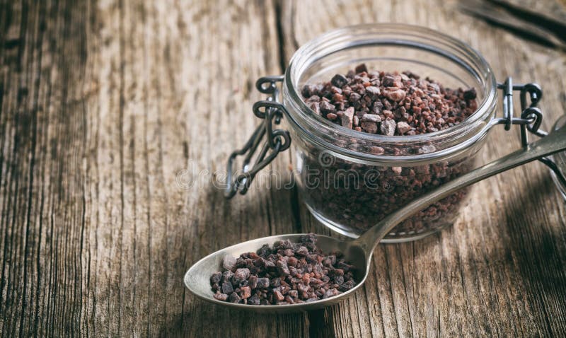 Black Indian Salt on a Table Stock Image - Image of spice, organic ...