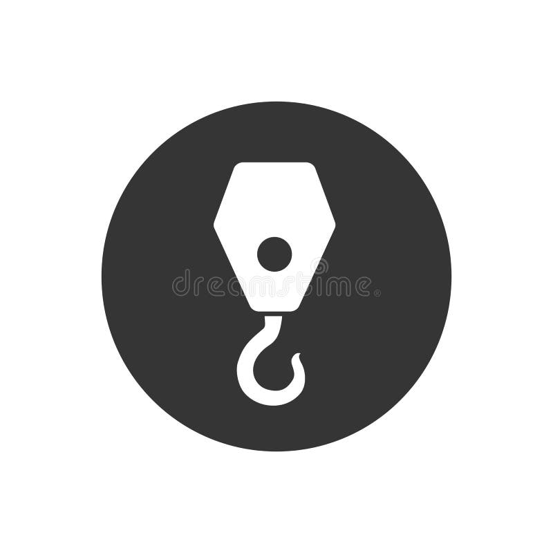 Black Industrial Hook Icon Isolated on White Background. Crane Hook ...