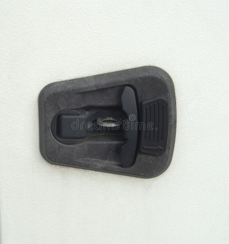 Black Industrial Paddle Handle Lock Closeup Stock Photo - Image of ...