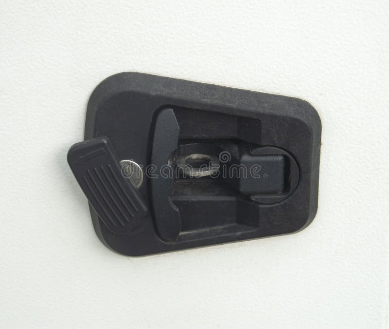Black Industrial Paddle Handle Lock Closeup Stock Image - Image of ...