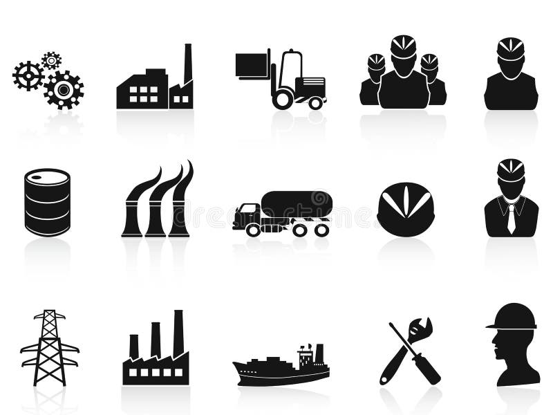 Manufacturing Process or Production Icons Set Stock Vector ...