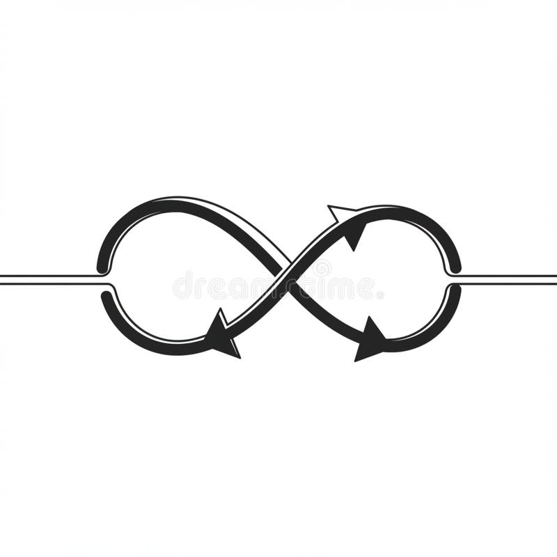 Black Infinity Symbol with Arrow Tips, Seamlessly Integrated into a ...