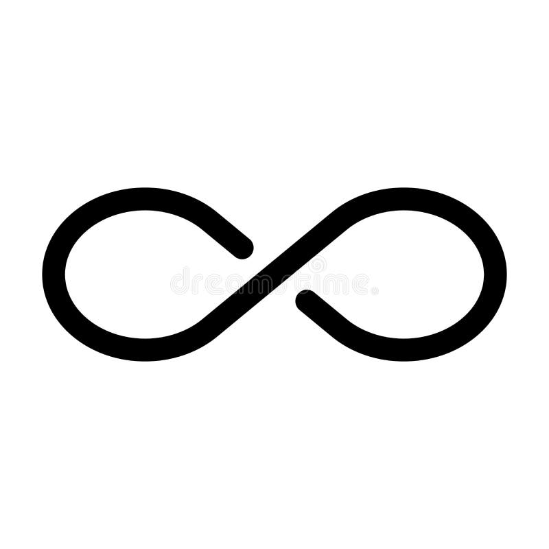 Black Infinity Symbol Icon. Concept of Infinite, Limitless and Endless ...