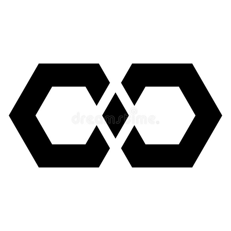 Black Infinity Symbol Icon - Hexagonal Shape. Simple Flat Vector Design ...