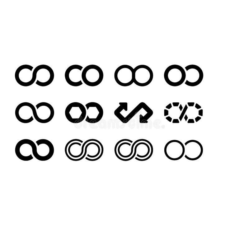 Infinity Symbol Variations Collection Stock Illustrations – 36 Infinity ...