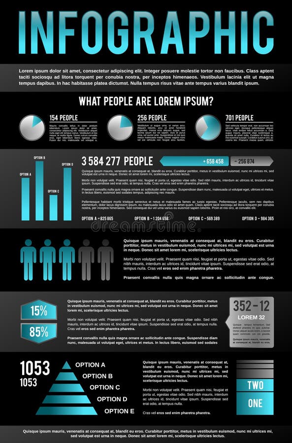 Black Infographic Template stock vector. Illustration of percentage ...