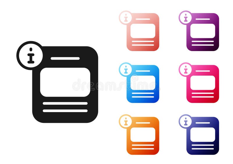 Black Information Icon Isolated on White Background. Set Icons Colorful ...