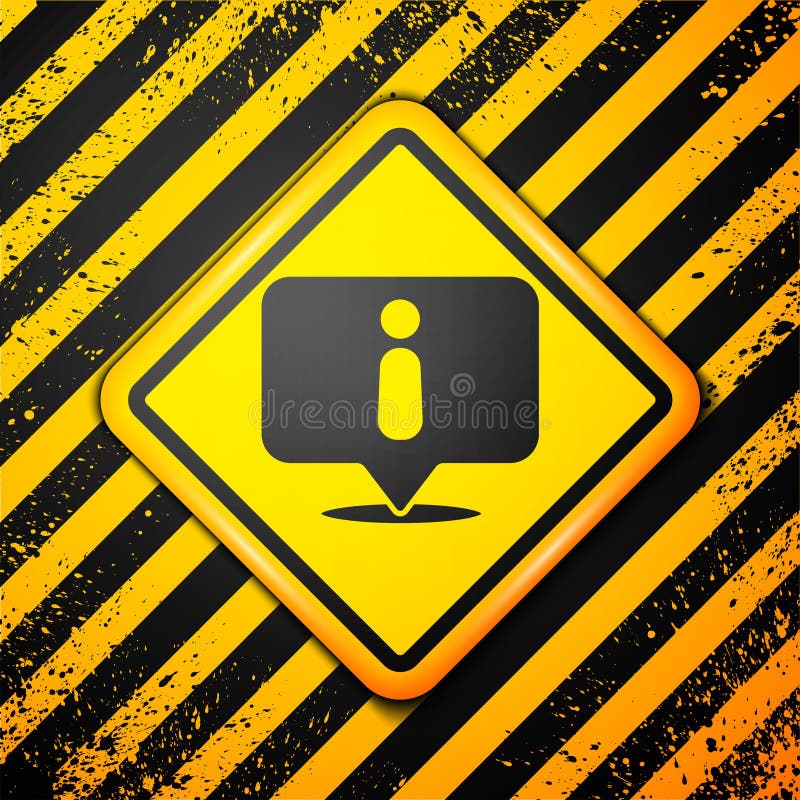 Black Information Icon Isolated on Yellow Background. Warning Sign ...