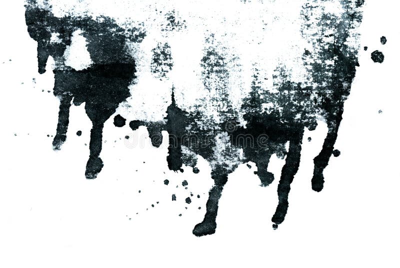 Black Ink Abstract Dripping Shape Isolated on Stock Illustration ...