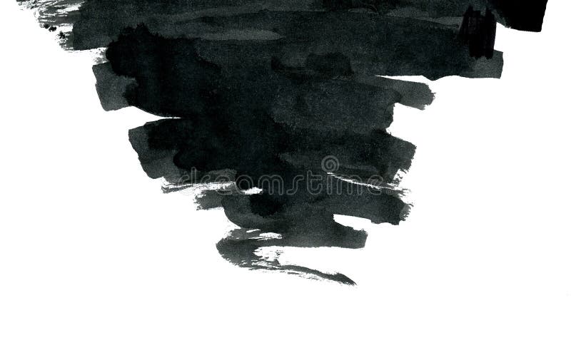 Black Ink Abstract Shape Isolated on White Stock Illustration ...