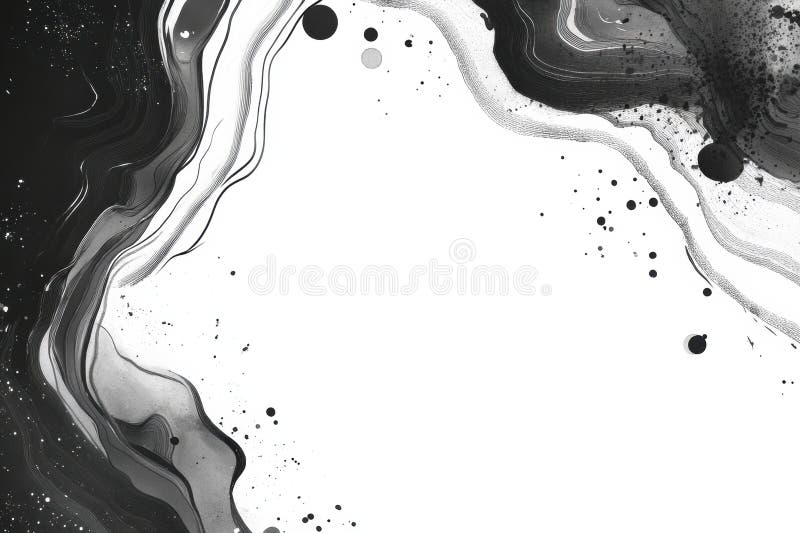 Black Ink Abstract Sketch Background with Textured Elements for ...
