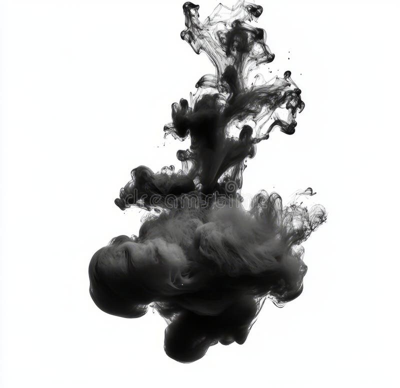 Black Ink Abstract Swirl Isolated on White Stock Illustration ...