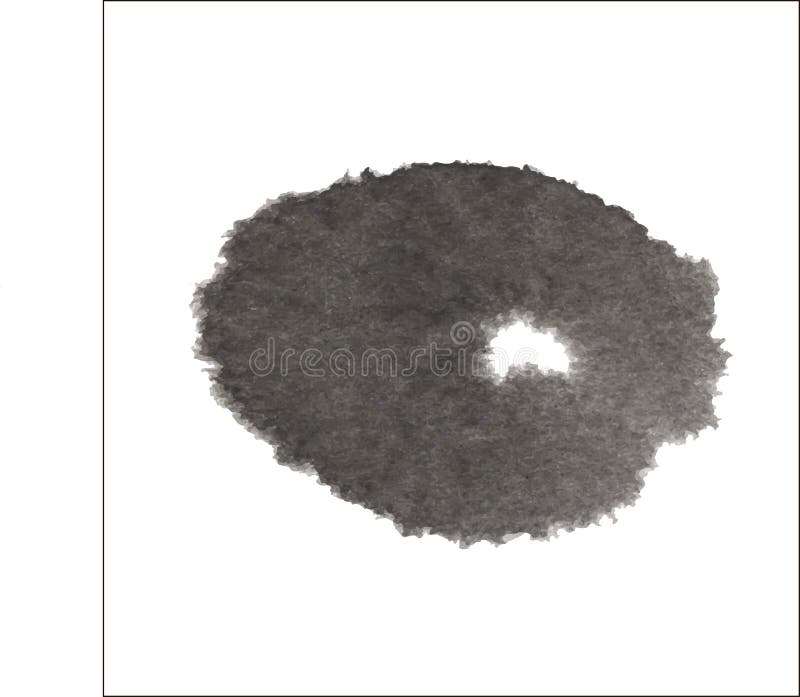Black Ink Blot Isolated on a White Background. Grunge Texture Stock ...