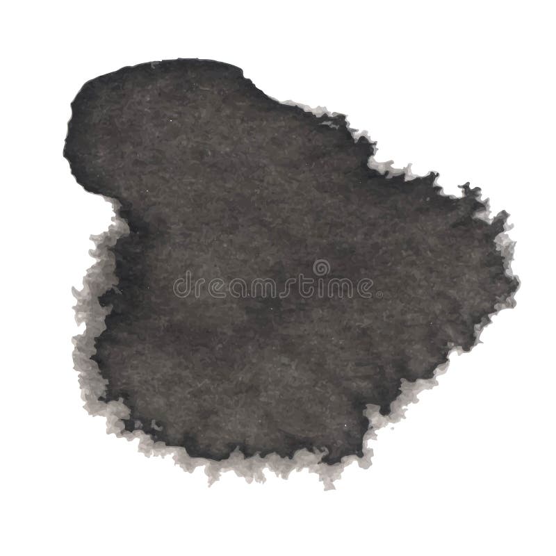 Black Ink Blot Isolated on a White Background. Grunge Texture Stock ...