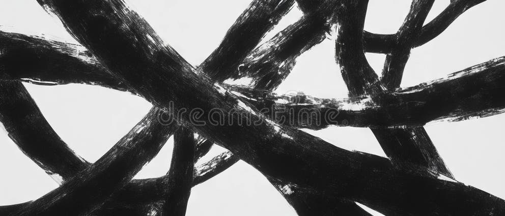 Black Ink Cross-hatching Creates Dynamic Texture Against a Stark White ...