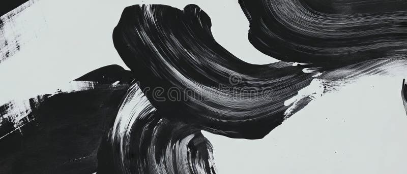 Black Ink Displaying Varied Textures on Textured White Paper Background ...