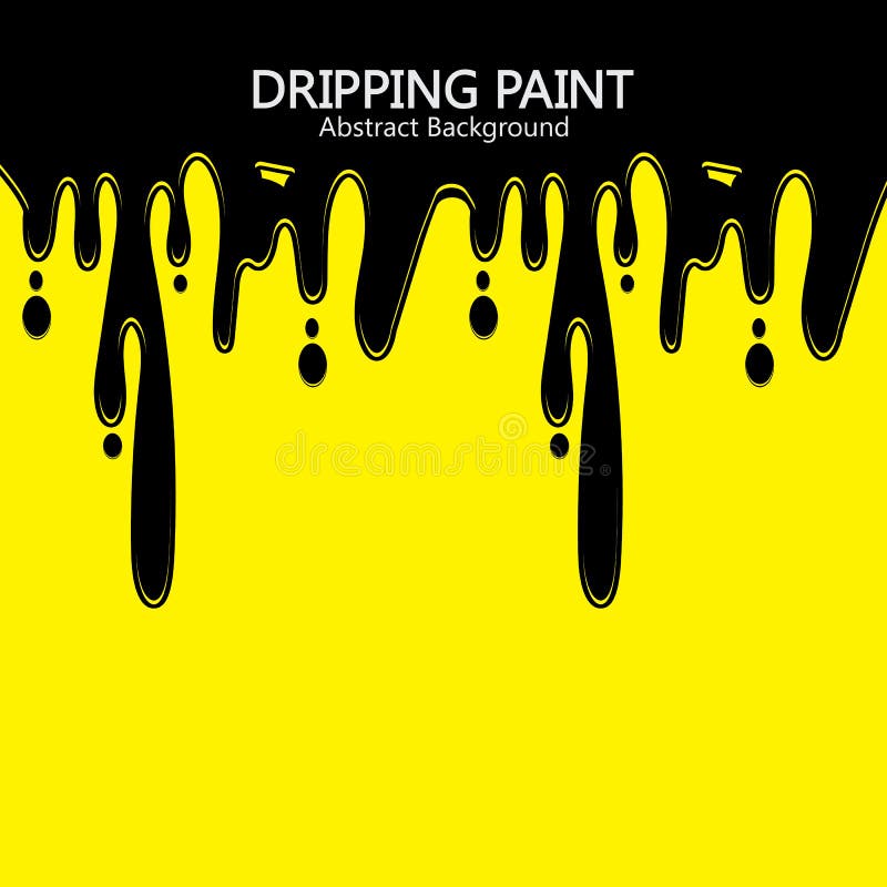Black Yellow Dripping Paint Abstract Background Stock Illustrations ...