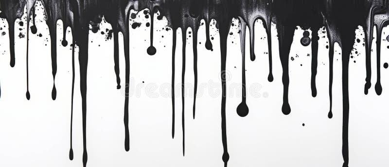 Black Ink Drips Create Abstract Patterns White Background Stock Photos ...