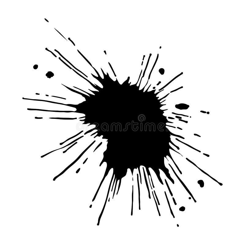 Black Ink Drop and Splash, Vector Illustration Clip Art Stock Vector ...