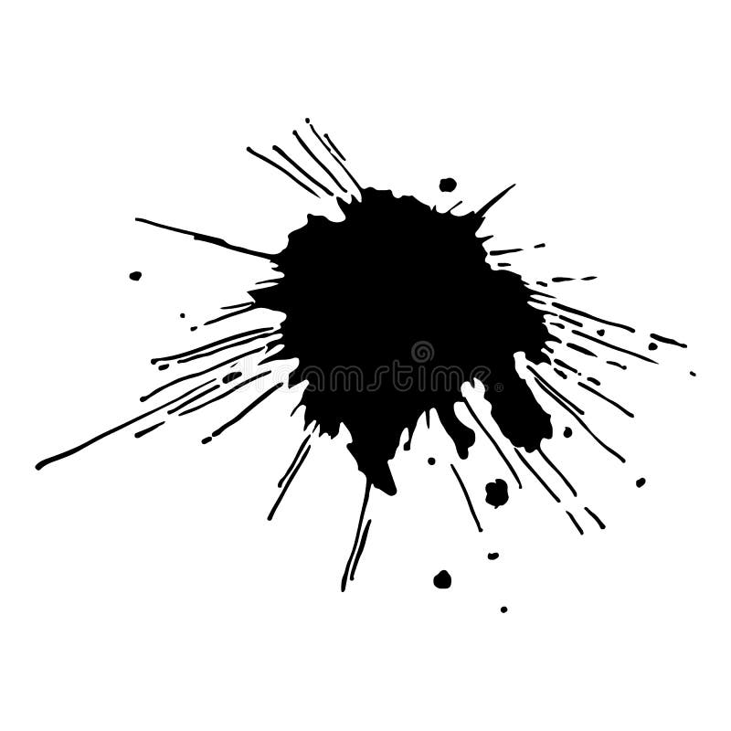 Black Ink Drop and Splash, Vector Illustration Clip Art Stock Vector - Illustration of drop ...