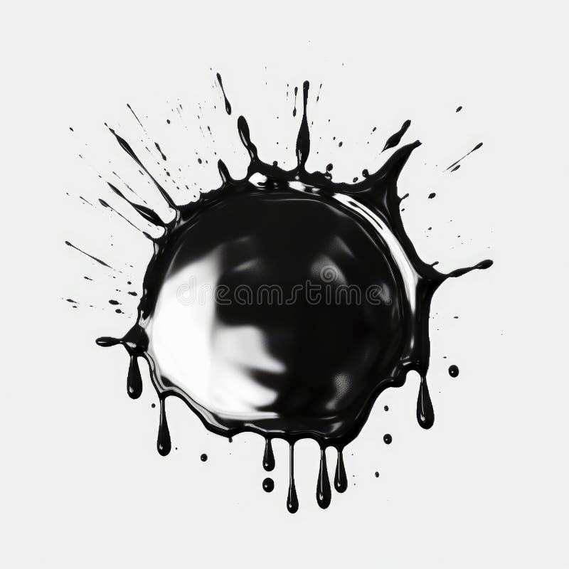 Black ink drop on white stock illustration. Illustration of dripped ...