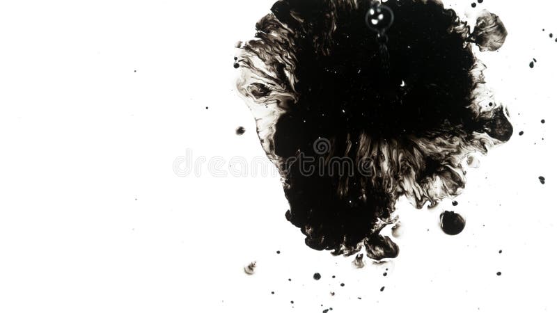 Black Ink Drops Isolated on White Background Stock Image - Image of ...