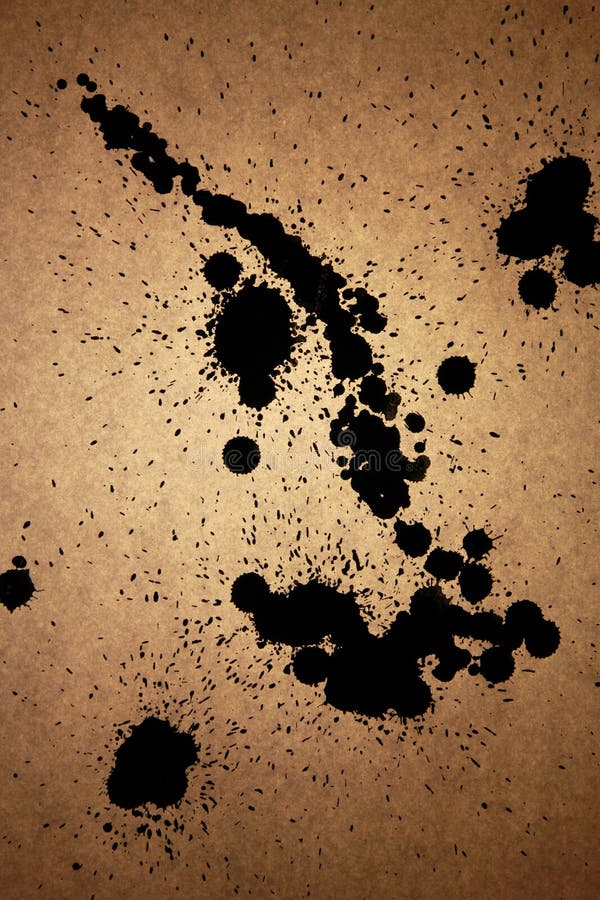 Black Ink Drops on Old Paper Stock Image - Image of droplet, liquid ...