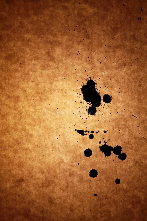 Black Ink Drops on Old Paper Stock Image - Image of creative, frame ...
