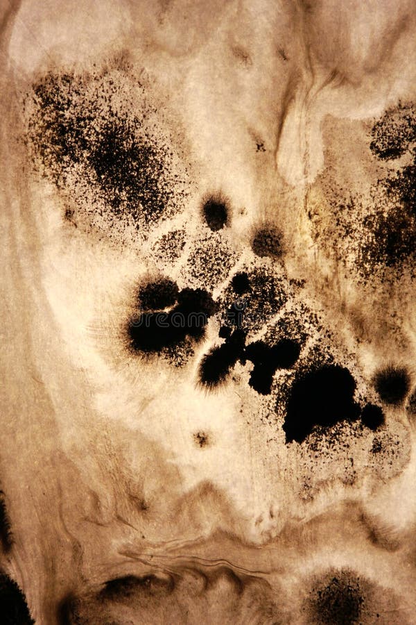 Black Ink Drops on Old Paper Stock Photo - Image of flesh, handmade ...
