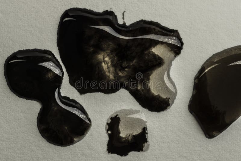 Black ink drops on paper stock photo. Image of play, arts - 81372226