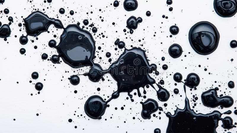 Black Ink Drops Spill Abstract Art Background Texture Stock ...