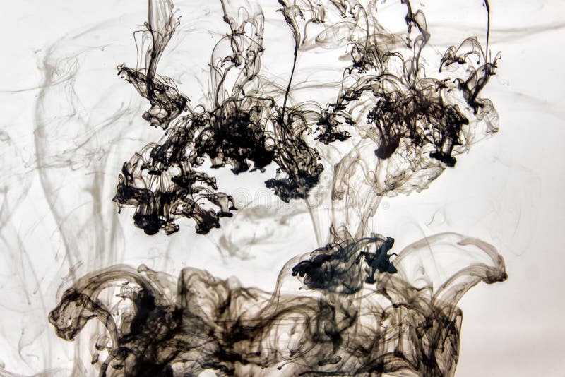 Ink Drops Dissolving in Water Stock Photo - Image of aquatic, stained ...
