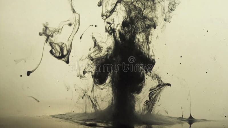 Black Ink Exploding in Water Abstract Background Stock Illustration ...
