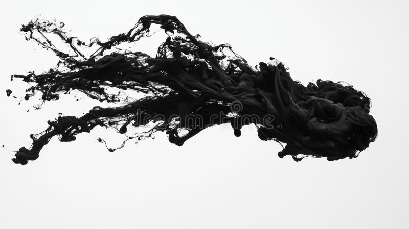 Black Ink Flowing Gracefully in Water Creates Abstract Visual Effect ...