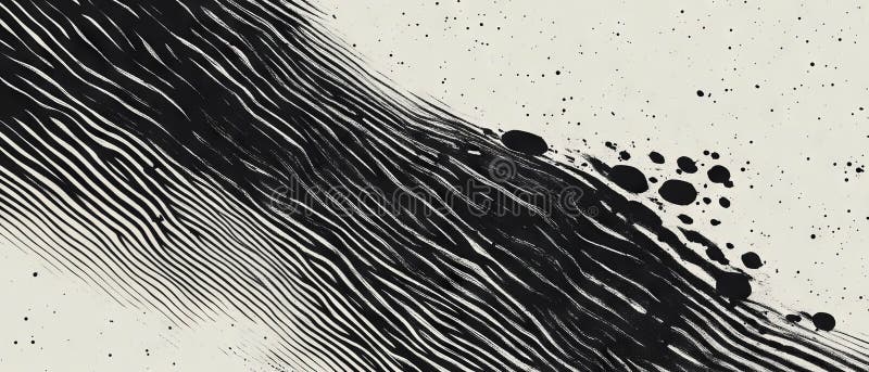 Black Ink Lines Create a Textured Design on a Solid White Background ...