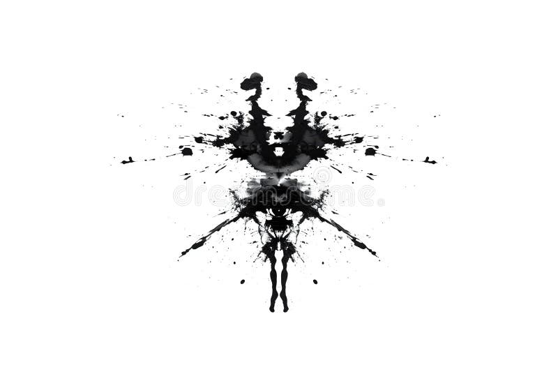 Black Ink Making a Symmetrical Rorschach Inkblot Test Shape Stock ...