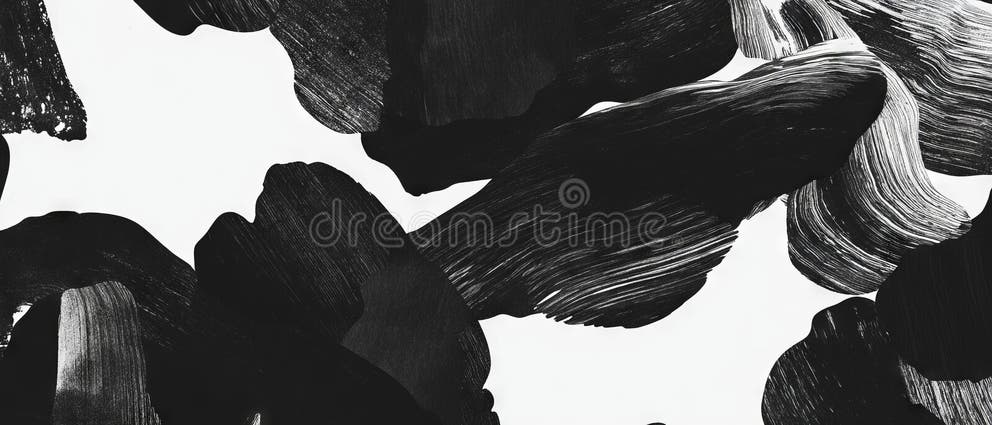 Black Ink Patterns Create Organic Forms on a Blank White Canvas for ...