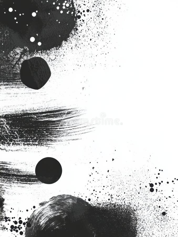 Black Ink Sketch Background Featuring Abstract Shapes and Textures ...