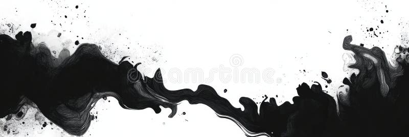 Black Ink Sketch Illustration with Abstract Elements Creating a Unique ...