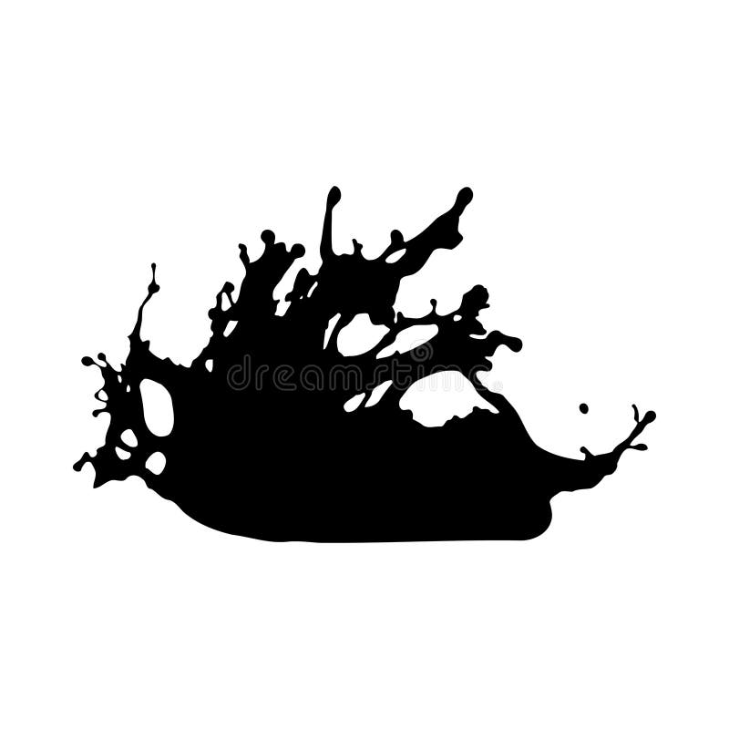 Black Ink Splash Abstract Design Element Splatter Blot Stock Vector ...