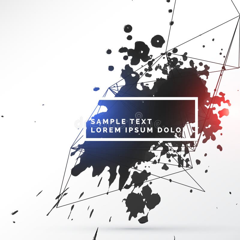 Black Ink Splash with Abstract Lines Stock Vector - Illustration of ...