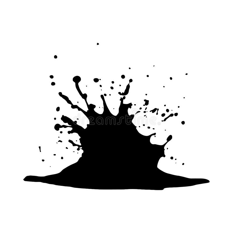 Black Ink Splash Blot Abstract Background Splatter Stock Vector ...