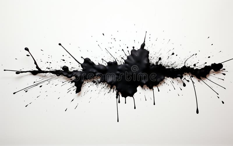 Black Ink Splash on Clear Background Stock Illustration - Illustration ...