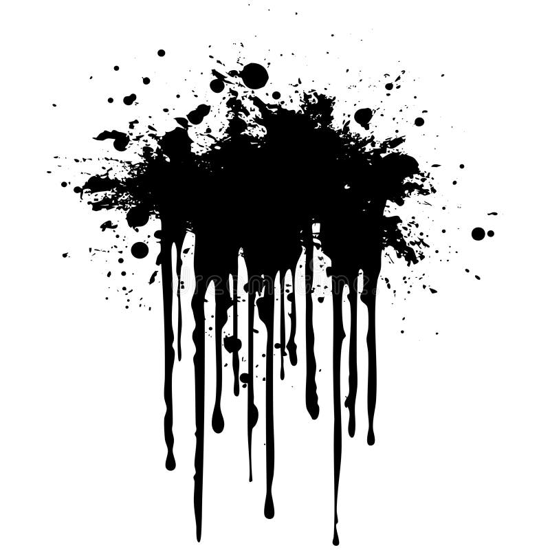 Black Ink Splash Creating a Dramatic Effect on a White Background Stock ...