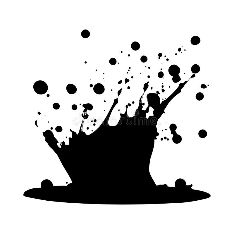 Black Ink Splash Crown Design Element White 2 Stock Vector ...