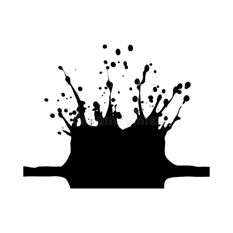 Black Ink Splash Crown Shape Abstract Background Image Stock Vector ...